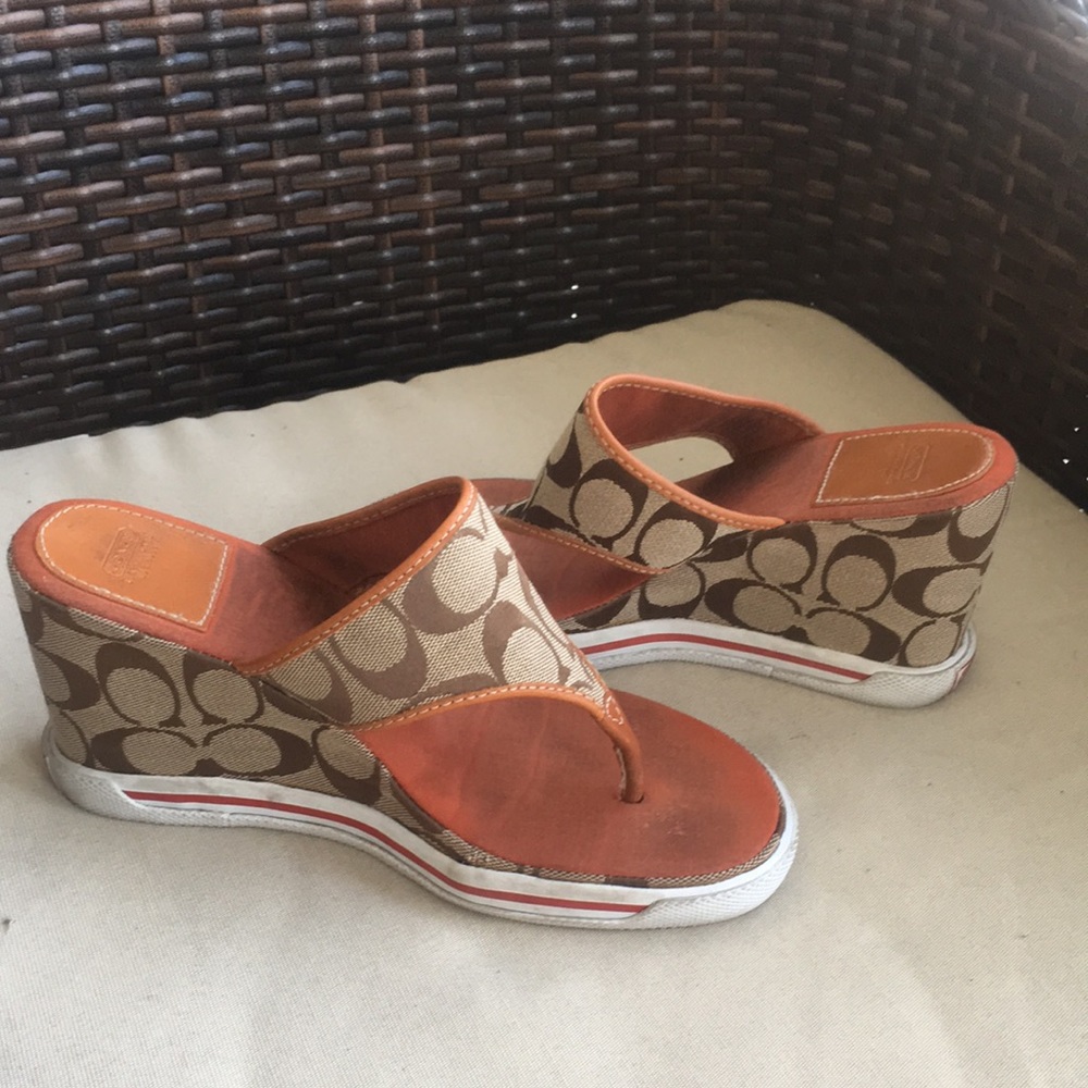 Coach Alisha Logo Thong Sneaker Wedge Flip Flop - Gem